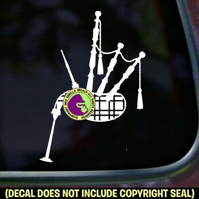 Bagpipes Vinyl Decal Sticker Scottish Scotland Play Piper Car Window ...