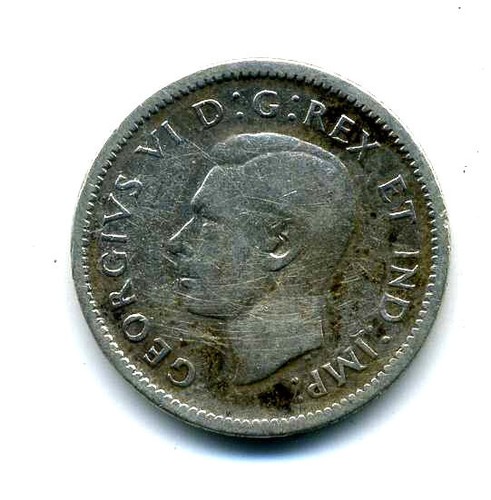 Silver 1943 CANADIAN DIME 10 CENT SHARP AVERAGE CANADA TEN C FOREIGN ...