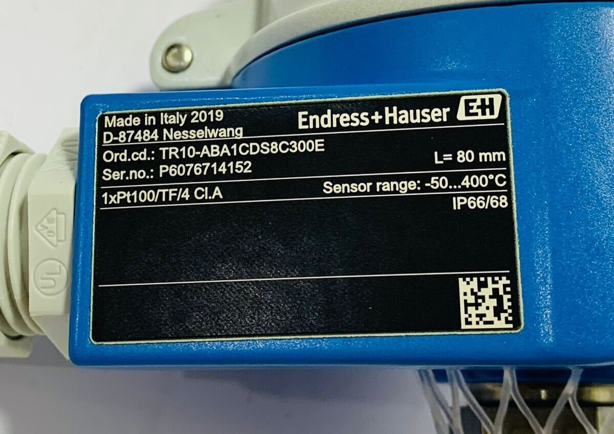 Endress Hauser D-87484 rtd thermometer TR10-ABA1CDS8C300E | eBay