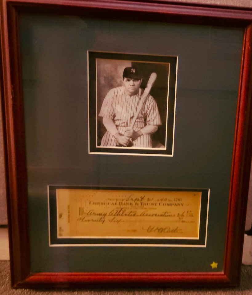 Babe Ruth Signed Check Framed Sports Memorabilia Photo | eBay
