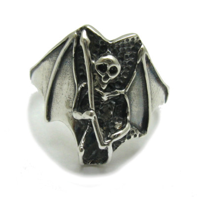 Genuine Sterling Silver Ring Solid 925 Death Skull Skeleton Biker ...