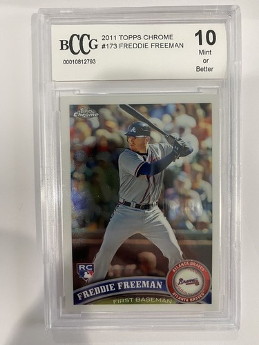 2011 Topps Chrome Baseball Freddie Freeman RC #173 Braves Dodgers BCCG ...