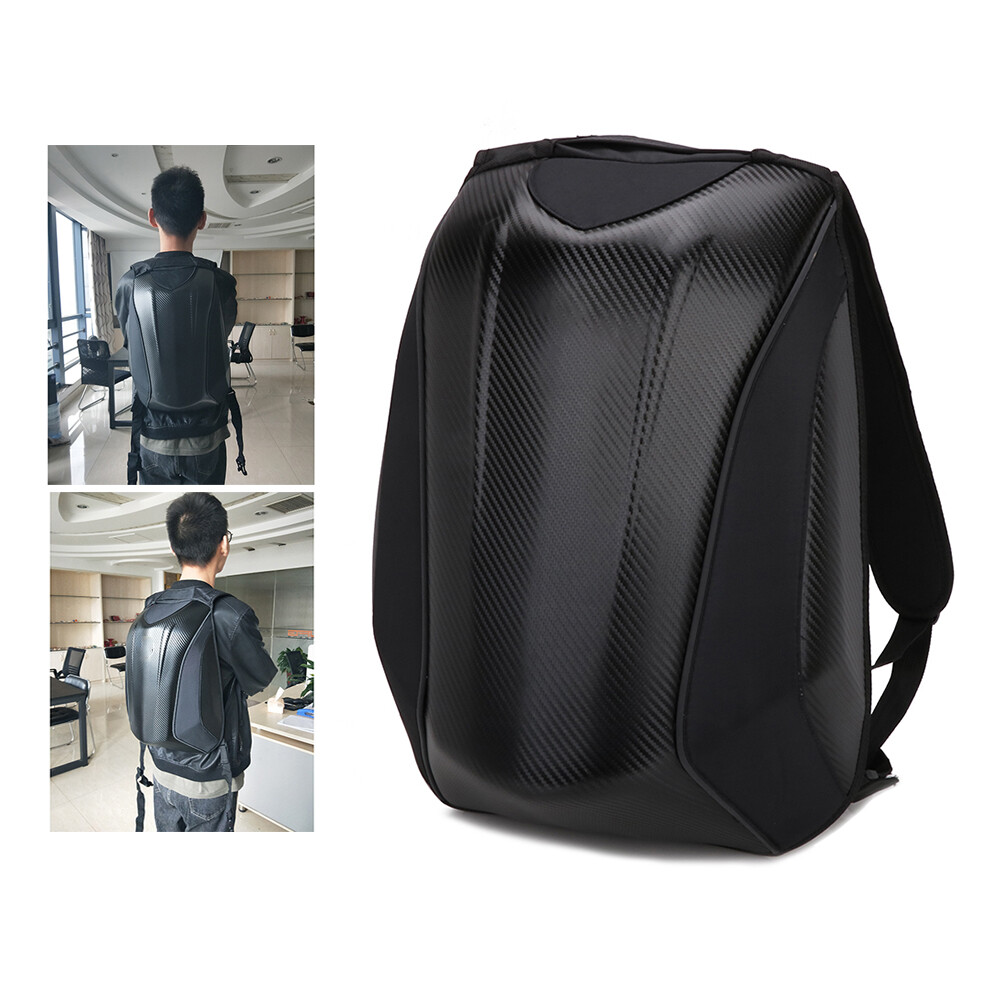 Motorcycle Backpack Waterproof Bag Men Hard Shell Backpack Carbon Fiber ...