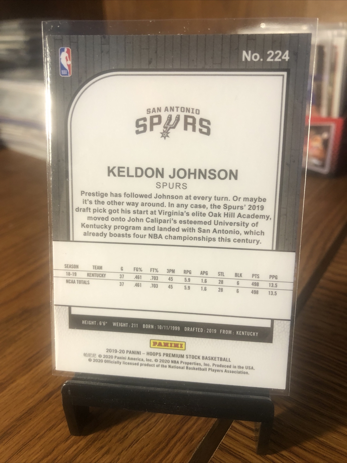 2019-20 Panini NBA Hoops Premium Stock - Keldon Johnson #224 (RC) for ...