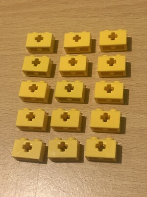 15x Lego Star Wars Yellow Technic Brick 1x2 with Axle Hole Part 32064 ...