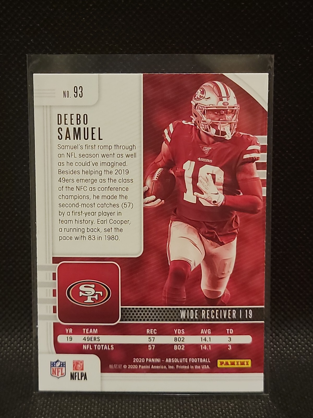 2020 Panini Absolute Deebo Samuel Red Foil Color Match #93 49ers | eBay