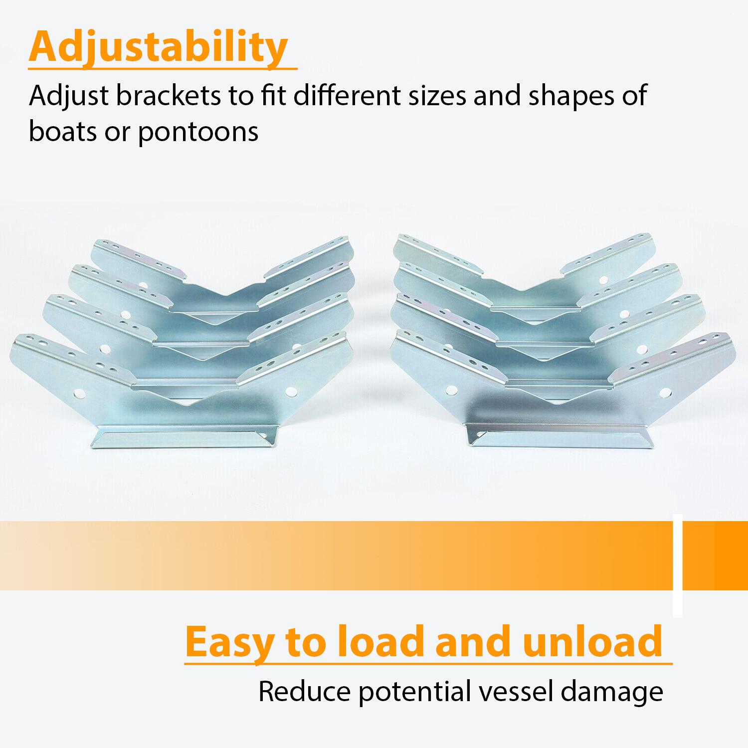 For Pontoon (8) Pontoon Wing Brackets Bunk Bolster Boat Pontoon Trailer ...