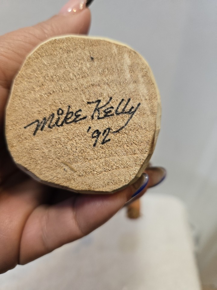 Vintage Hand-Carved Folk Art Wood Santa Signed By Artist | eBay