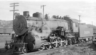 AT&SF Santa Fe Railroad locomotive engine No. 1698 type 2-10-2 OLD ...