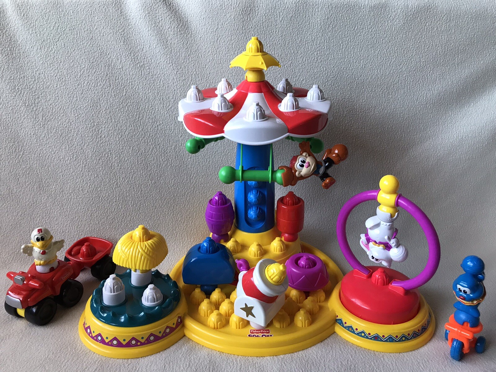 Fisher Price Pop-Onz LOT Pop 'N Musical Big Top & Pop ‘N Roll ATV ...