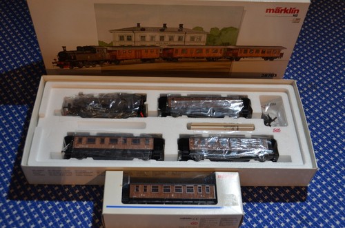 Marklin HO 28703 & 42702 Passenger Set Historic Wood Sided Wooden Cars ...