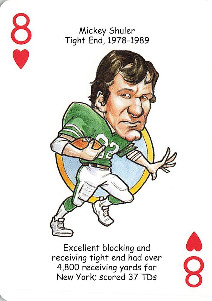 Mickey Shuler Tight End NY JETS Single Swap Playing Card - 1 card | eBay