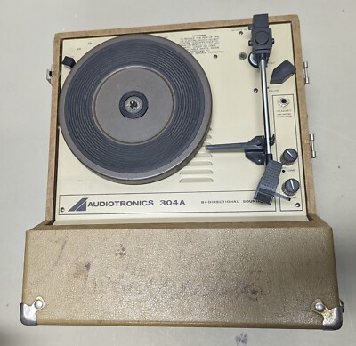 Audiotronics Model 304A Vintage 4-Speed 16/33/45/78 RPM Turntable ...