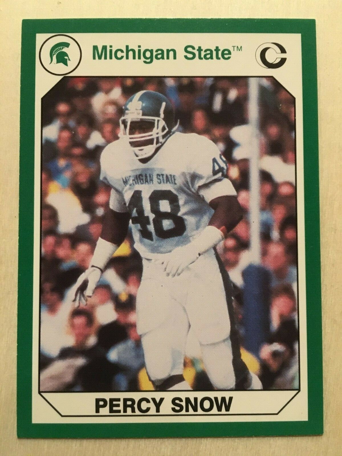 1990 Collegiate Collection Michigan State Spartans - #56 Percy Snow (RC ...