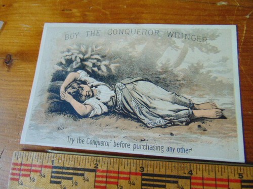 1880s Antique Adv. card- Conqueror Wringer Co.- Girl lying down | eBay