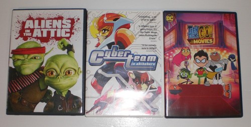 dvd lot of 3 - Aliens in the Attic Cyberteam in Akihabara Teen Titans ...