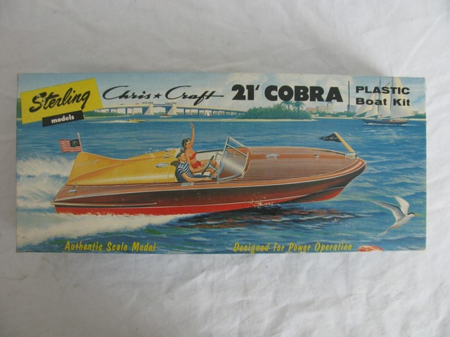 Vintage 1956 Sterling Models Chris Craft 21' Cobra Speed Boat Kit #b16 ...