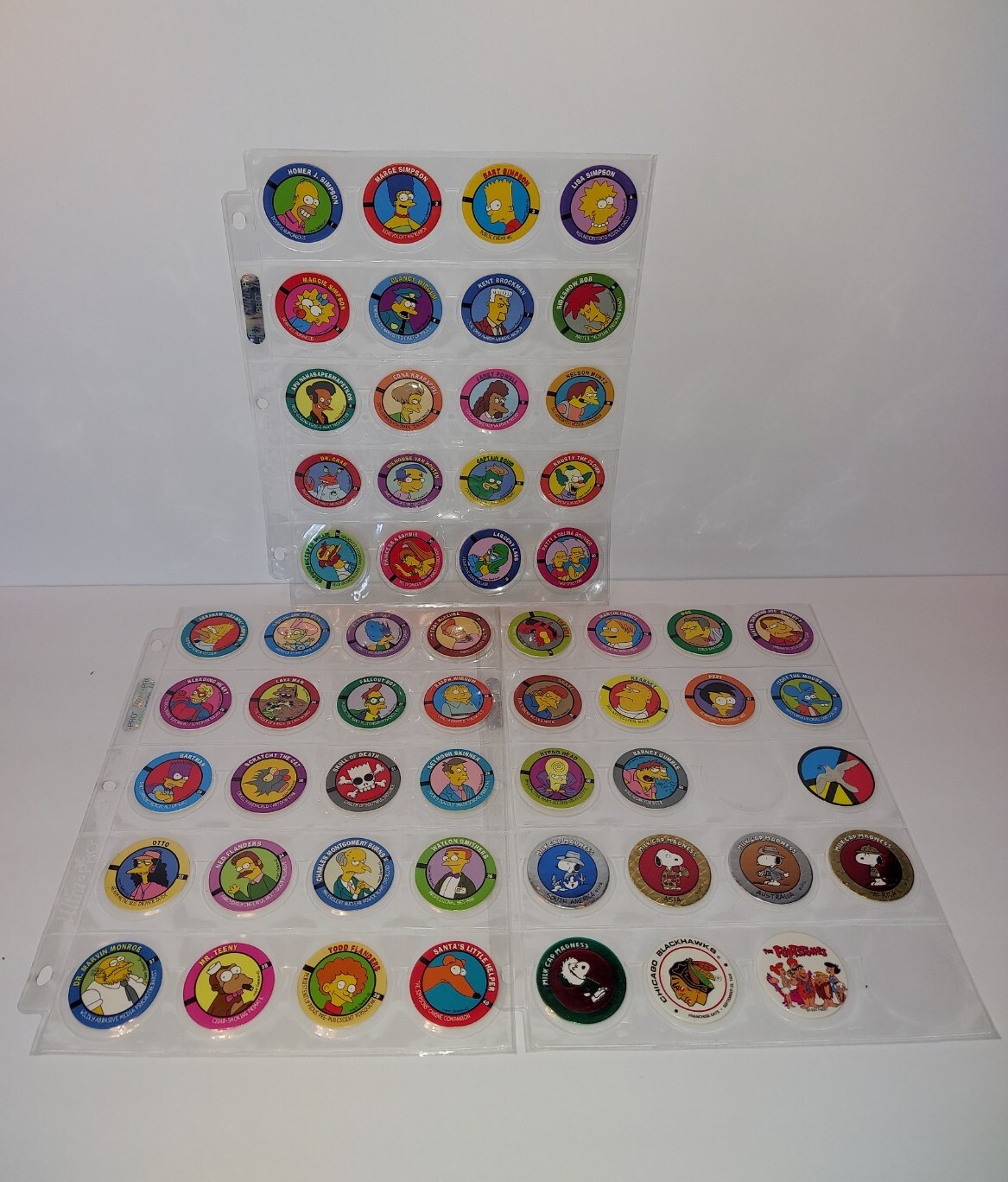 Complete Set of 50 The Simpsons SkyCaps Pogs from Skybox (1994) Free ...