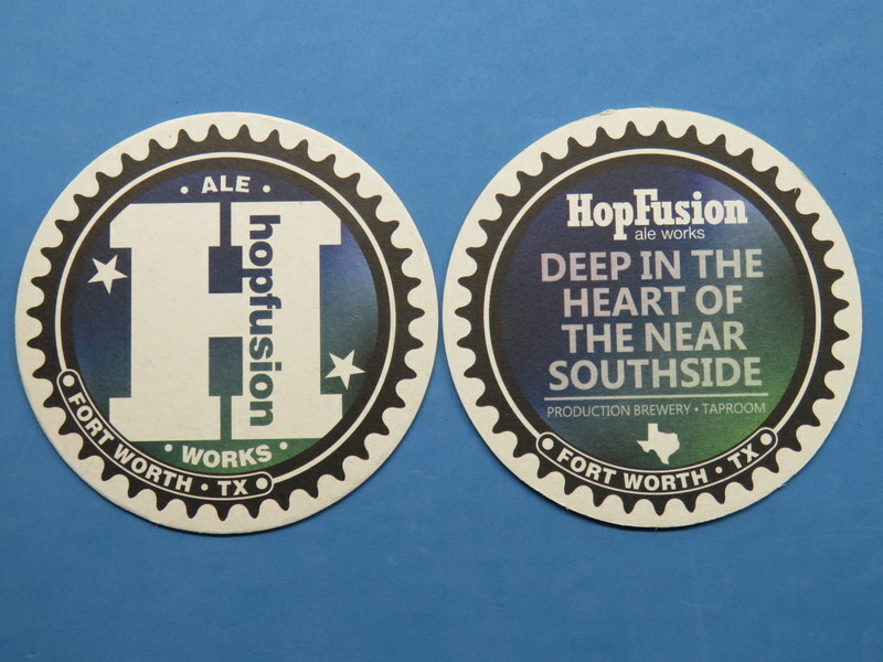 Beer Bar Coaster ~ HOPFUSION ALE WORKS Brewery & Taproom ~ Fort Worth ...