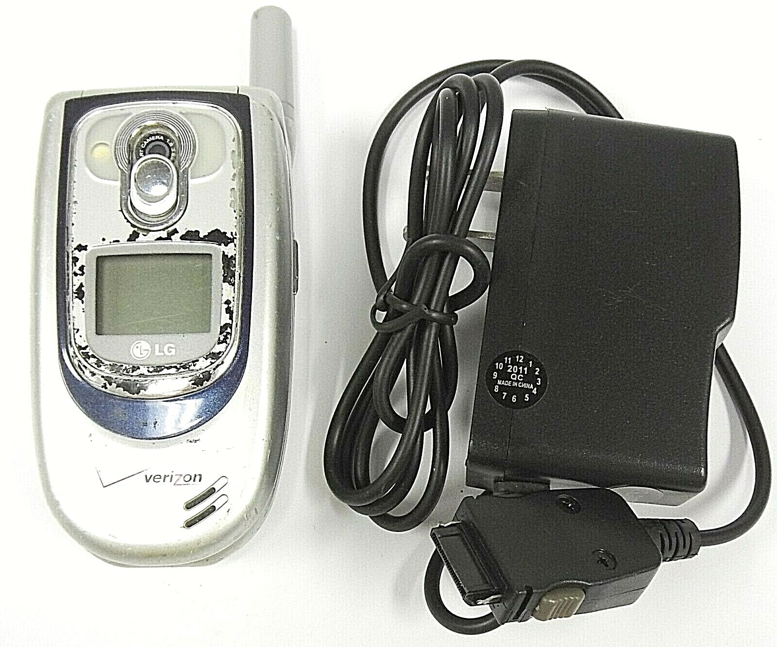 LG VX6100 - Silver and Blue ( Verizon ) Cellular Flip Phone - Bundled ...