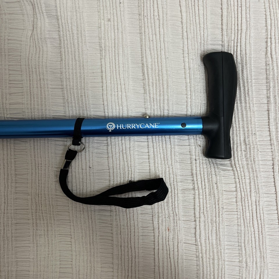 HurryCane Folding & Adjustable Walking Cane Metallic Blue - Excellent ...