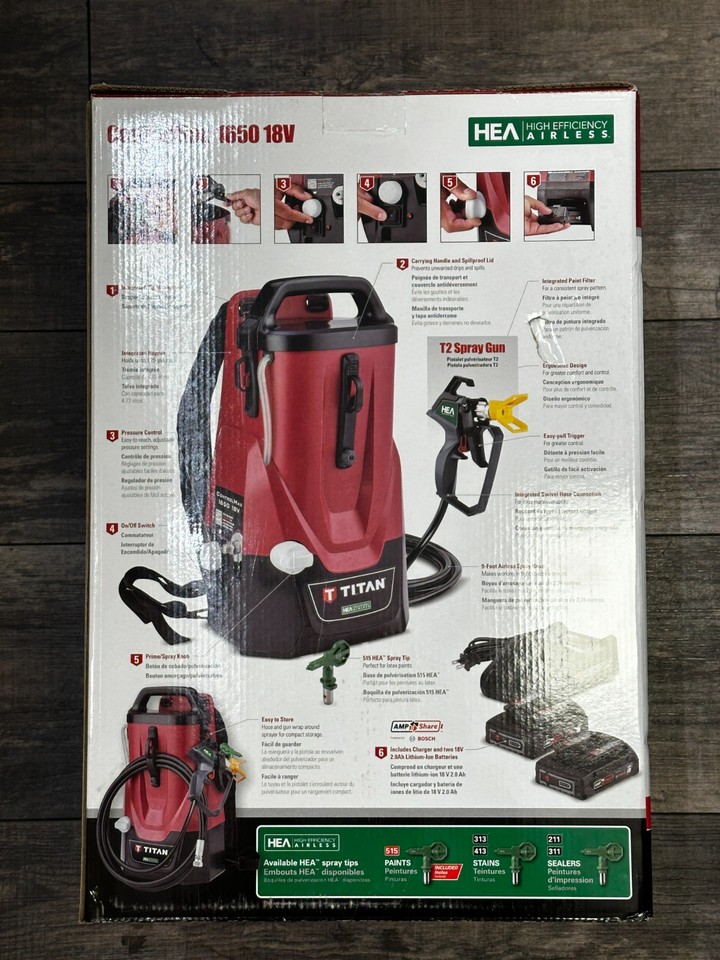 Titan ControlMax 1650 18V Cordless High Efficiency Airless Paint Sprayer | eBay