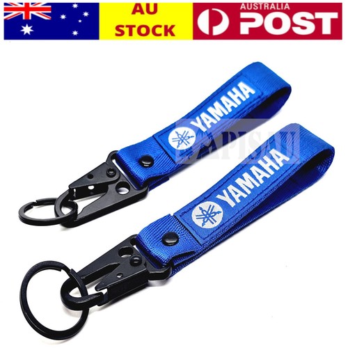 YAMAHA BLUE MotoGP keyring Motorcycle Bike keychain w/ wrist strap Car ...