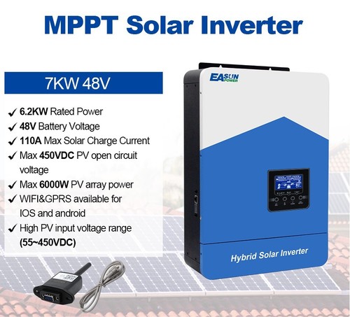 7KW Solar Off Grid Inverter 48V 110A MPPT Charge Controller Wifi DE ...