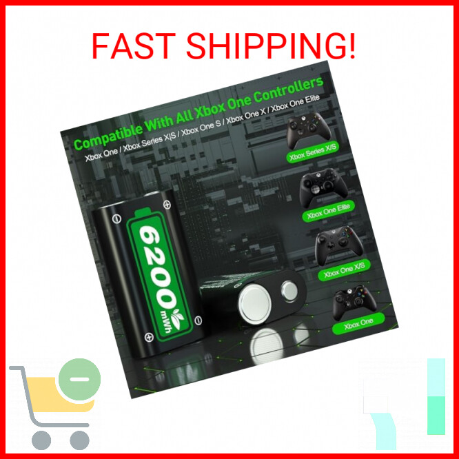 Ukor Fast Charging 2x6200mWh Rechargeable Battery Packs with Charger ...