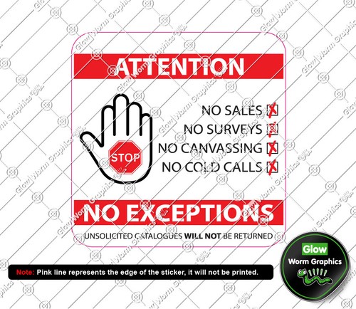 No Cold Calling Window Door Stickers No Surveys, Sale, Canvassing ...