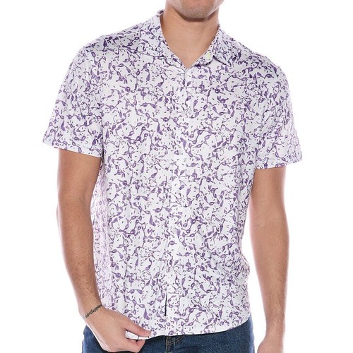 NEW Robert Graham Classic Fit Button Up Mattera Knit Shirt Purple Short ...