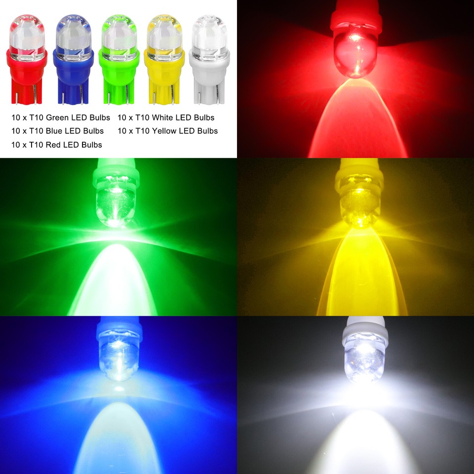 50x T10 194 Car LED Bulbs for Instrument Panel Gauge Cluster Dash Light ...