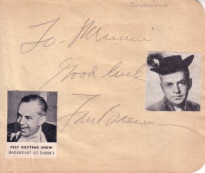 Tom Breneman (Breakfast in Hollywood) autographed auto autograph album ...