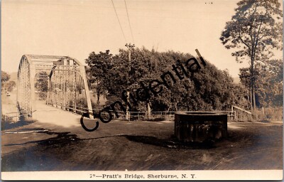 Real Photo Pratt's Bridge At Sherburne NY Chenango County New York RPPC ...
