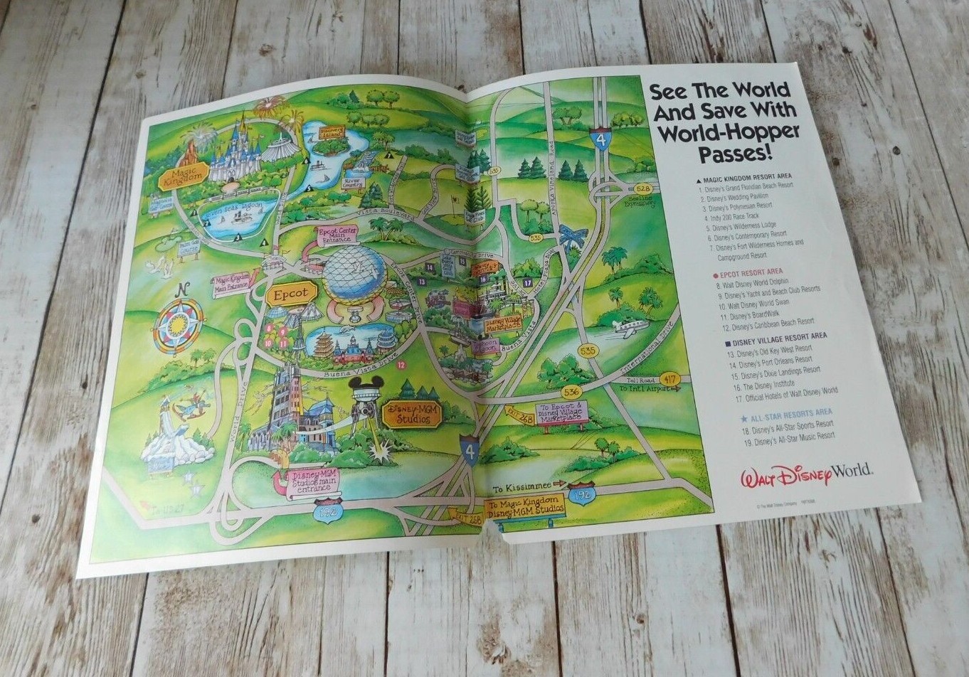 Vintage Disney World "See the World..." Map Discovery Island MGM ...