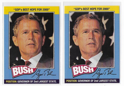 GEORGE W. BUSH PRESIDENTIAL CAMPAIGN 2 DIFFERENT TRADING CARDS SCARCE ...