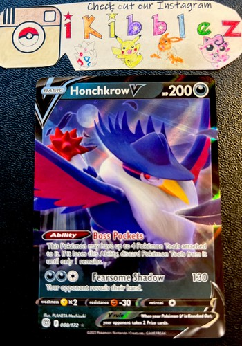 Honchkrow V 088/172 NM Full Art Ultra Rare Pokemon Card. Free Tracked ...