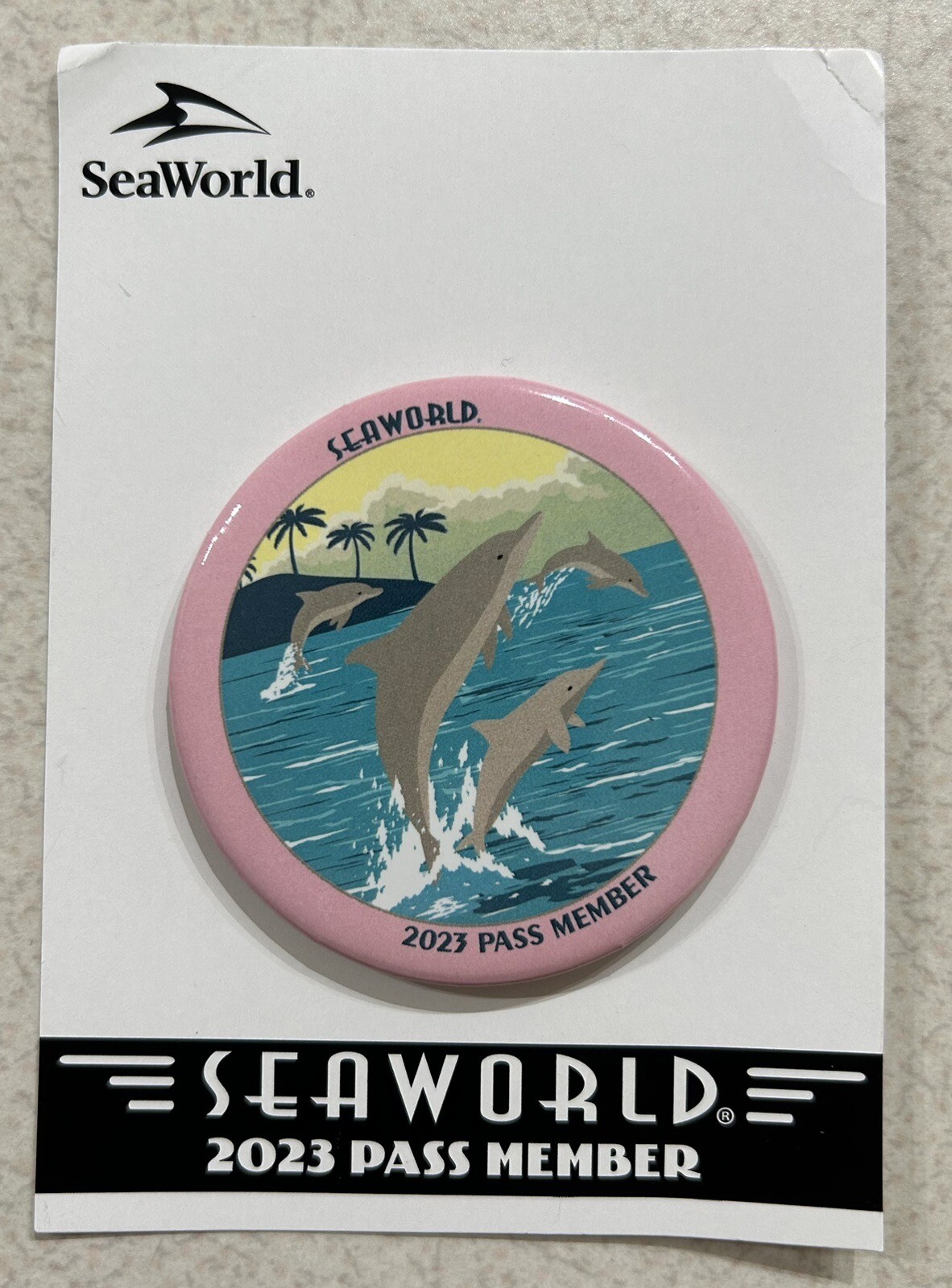 2023 SeaWorld Pass Member Exclusive Dolphin Button! | eBay