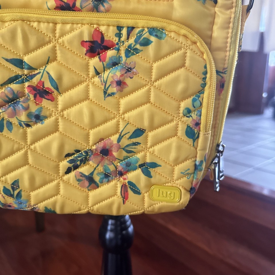 Lug Ranger Crossbody Bag Bouquet Yellow Floral Quilted Never Used | eBay