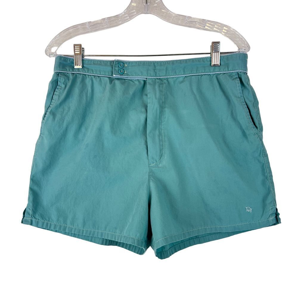CHRISTIAN DIOR Vintage Rare Blue Mens Swim Trunk Palm… - Gem