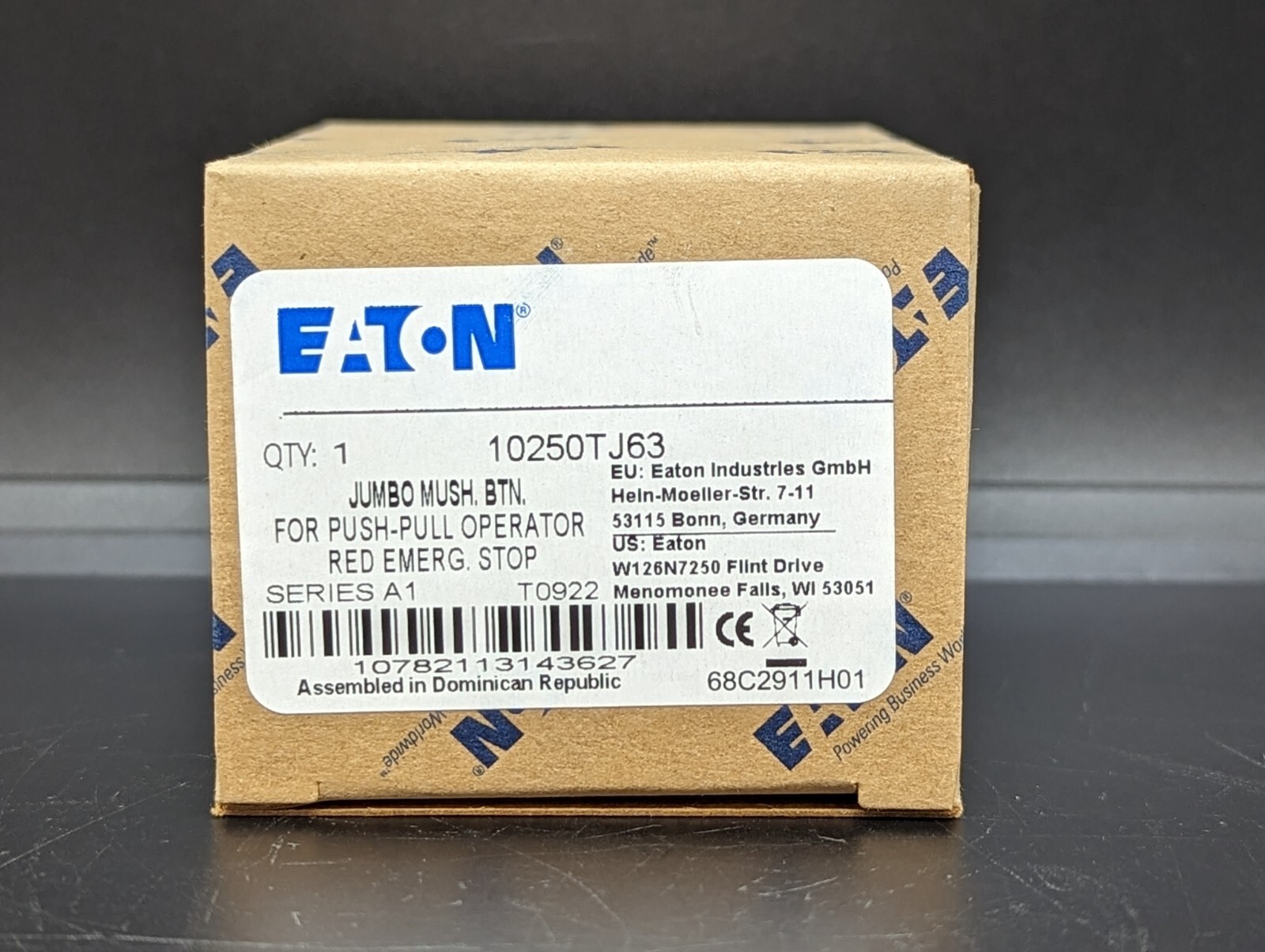 Eaton 10250TJ63 Jumbo Mushroom Button Red Emergency Stop NIB USA | eBay