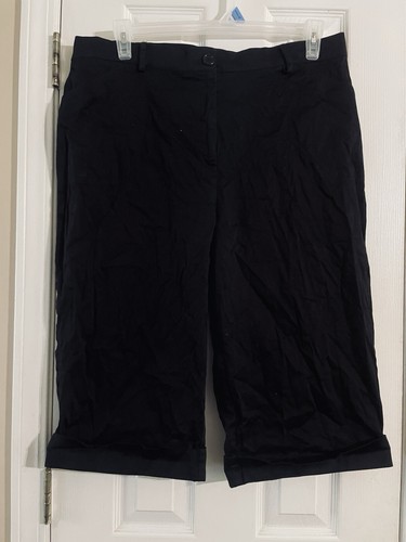 Womens Plus Size 18W White Stag Stretch Black Capris | eBay