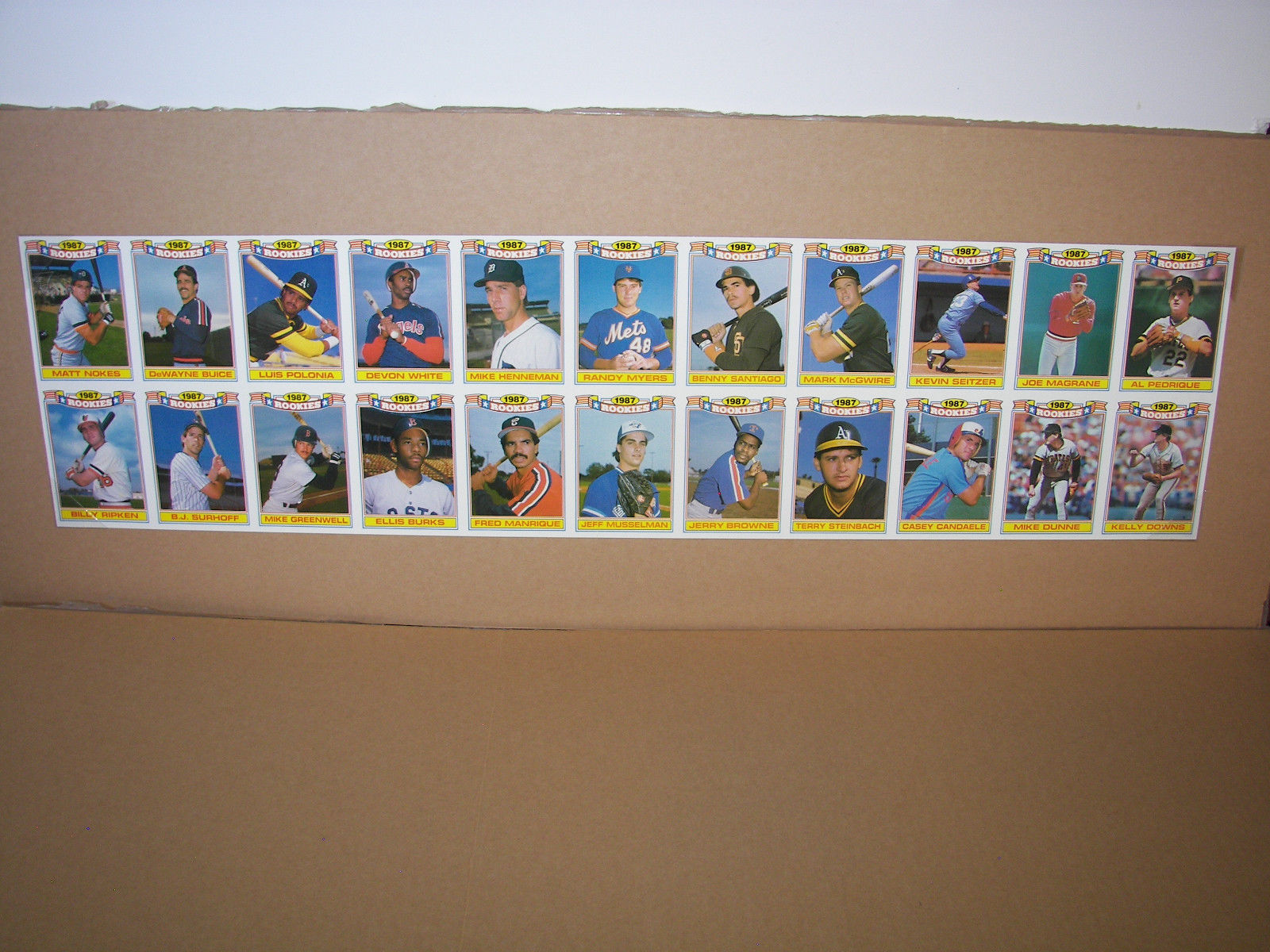 1988 Topps Baseball 1987 Glossy Rookies Complete Set Uncut Sheet Mark ...