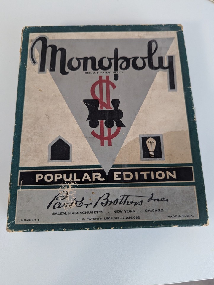 Vintage 1930s MONOPOLY Game - 8 RARE Composite Tokens, Wood Hotels ...