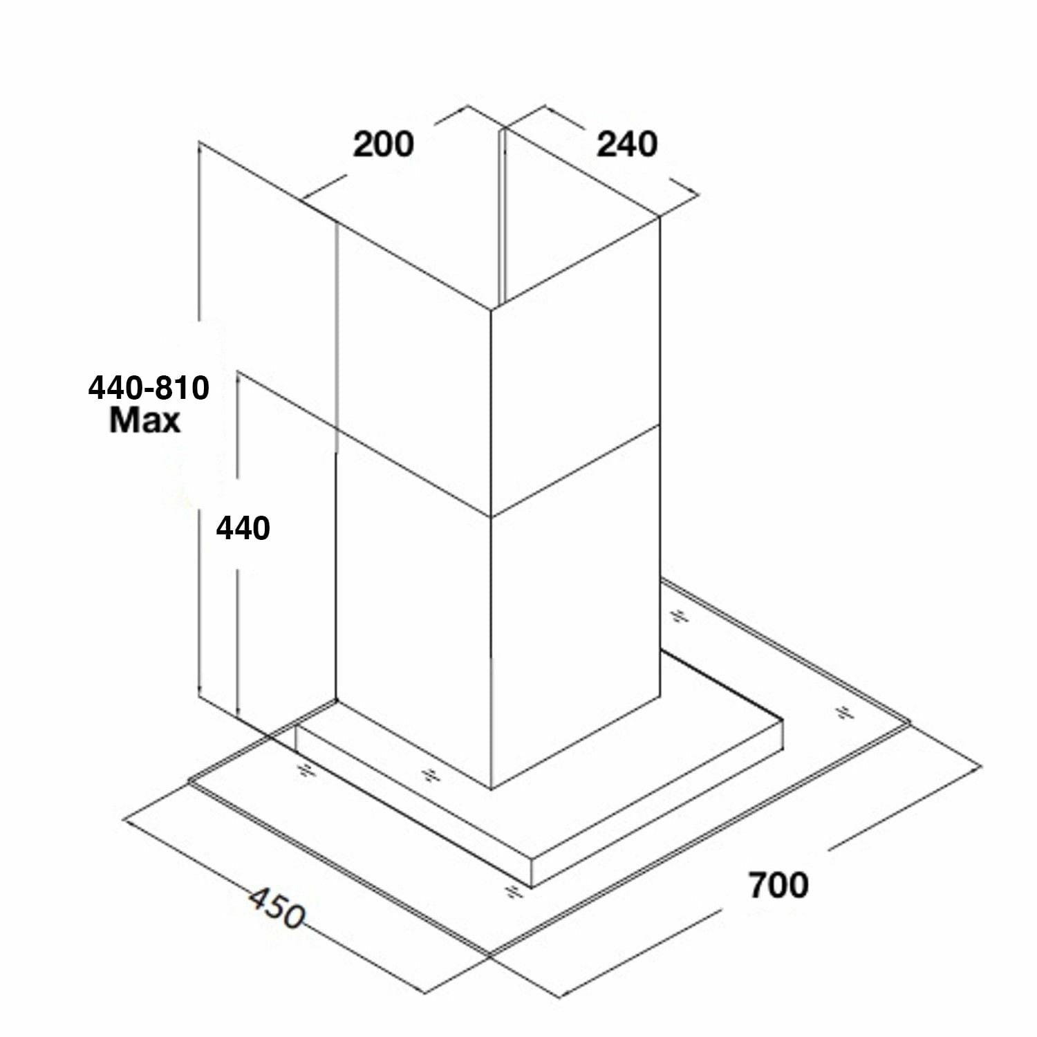 SIA FL70SS 70cm Flat Glass Stainless Steel Chimney Cooker Hood ...
