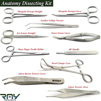 Anatomy Dissecting Kit Medical Surgery Instruments Forceps Tweezer ...
