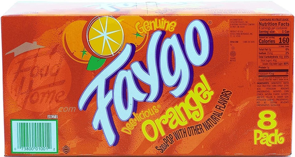 Faygo Orange Soda Pop/Soft Drink-Two 8 Packs, 16 12 oz cans Total | eBay