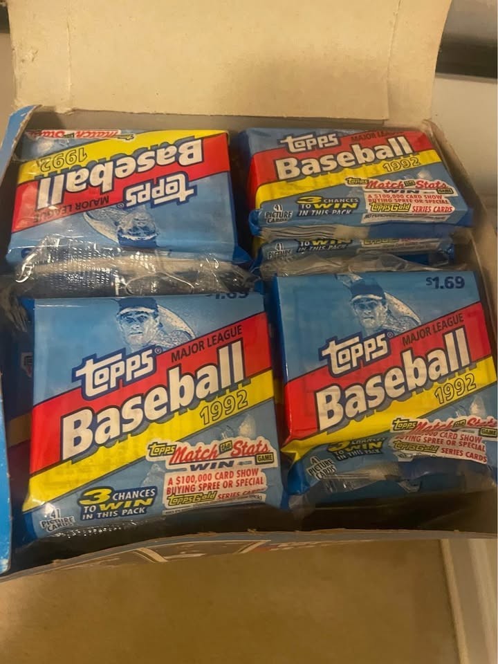 1992 Topps MLB Baseball Cello/Jumbo Pack Box 24 Sealed Packs (Price per ...
