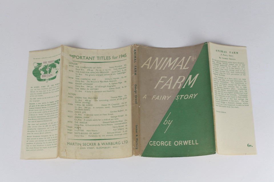ANIMAL FARM - GEORGE ORWELL ~ FIRST UK EDITION/2ND PRINT 1945 ...
