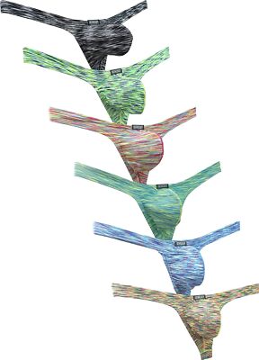 IKINGSKY Men's Colorful Big Pouch Thong Underwear Sexy Enhanced ...